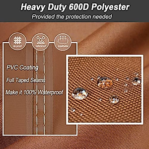 NettyPro Chaise Lounge Chair Covers Outdoor Waterproof Set 2, Patio Furniture Covers for Chaise Lounge Chairs, 76 x 26 x 32 Inch, Brown