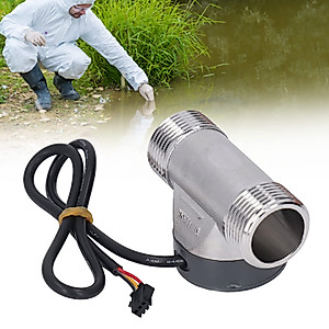 Water Flow Meter Flowmeter, Water Flow Counter Flow Sensor Counter Sensor Stainless Steel for Pool Fish Pond 3.5‑24V DC