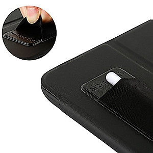 Spessn Compatible Apple Pencil Holder Sticker (1st and 2nd Gen), Elastic Lycra Stylus Pocket iPad Screen Pen Protective Pouch Adhesive Sleeve for Stylus Pens - Black