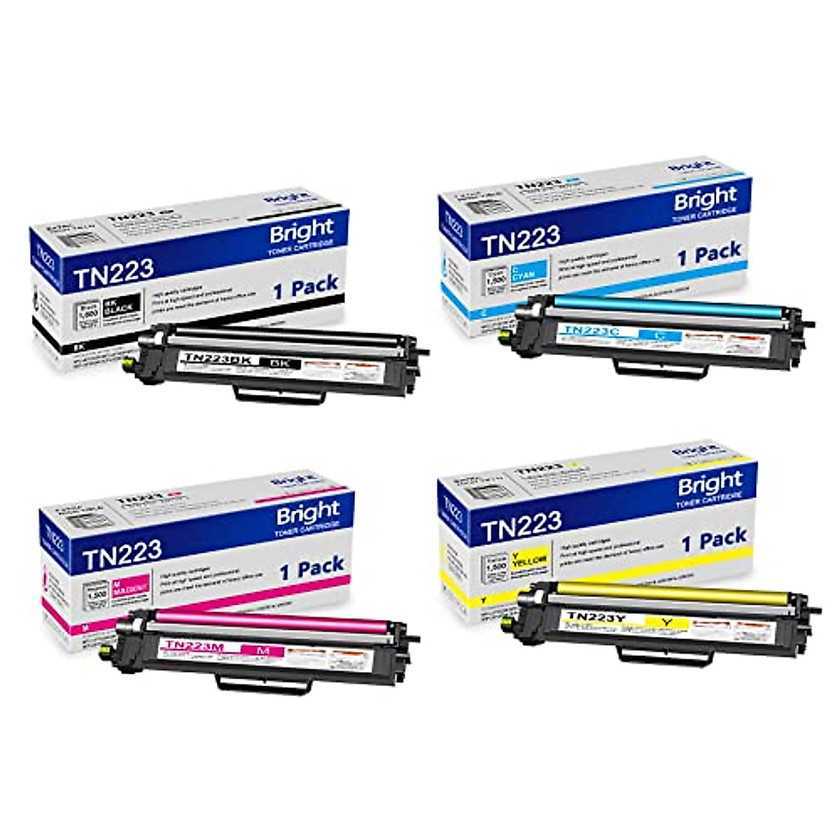 pgisoxt 4 Pack TN-223BK/C/M/Y Toner Cartridge: Compatible TN-223 TN 223 Replacement for Brother MFC-L3710CW L3750CDW L3730CDW HL-3210CW 3230CDW 3270CDW 3230CDN DCP-L3510CDW L3550CDW Printer