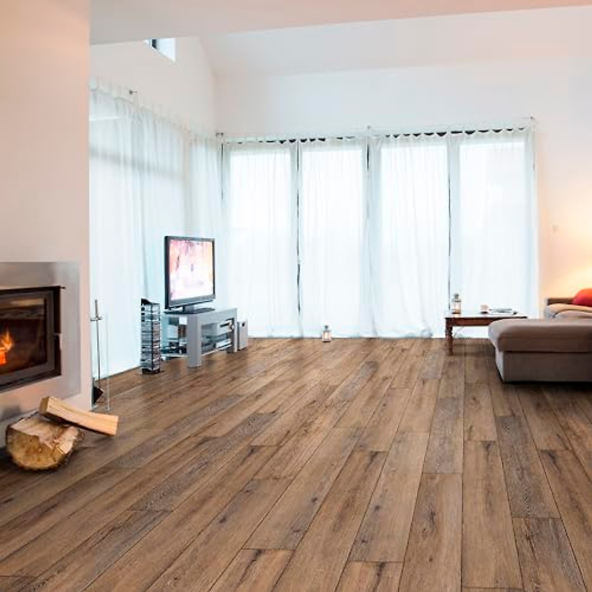 MSI Rutledge 7 in. x 48 in. x 20 MIL Luxury Vinyl Flooring, Rigid Core Planks, LVT Tile, Click Lock Floating Floor, Waterproof LVT, Wood Grain Finish, CASE, Autumn Woods Brown, 23 Square Feet