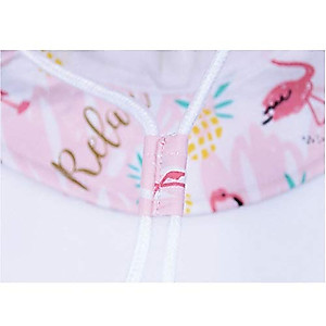 Baby Sun Hat Toddler Kids Wide Brim Sun Protection Hats Infant Beach Swimwear Bucket Cap (US, Age, 3 Months, 12 Months, Flamingo-Pink)