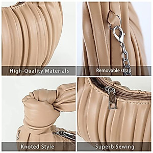 ELDA Knotted Clutch Crossbody Purse for Women Cloud Handbag Fashion Dumpling Bag Ruched Pouch Bag