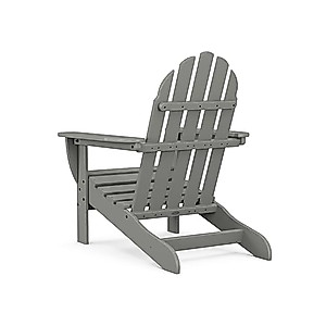 POLYWOOD AD4030GY Classic Outdoor Adirondack Chair, Slate Grey