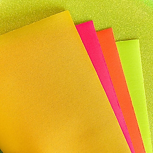 ONEART | 8 Pieces Bright Color Sparkle Glitter Faux Leather Sheets, 8"×12" Smooth Solid Synthetic Vinyl Fabric for Hair Clips Bows Earrings DIY Crafts