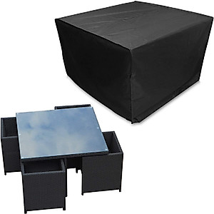 Patio Furniture Covers,Waterproof & Dust-Proof Patio Furniture Covers for Outdoor Table and Chairs with Chairs with Straps Fasteners (84" L x 52" W x 29" H)