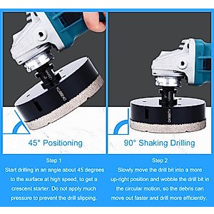 DKIBBITH 5" Dry Diamond Core Drill Bit, Tile Hole Saw for Ceramic Porcelain Granite Quartz Marble Tiles Stone Brick Glass Block with 5/8-11 Thread Fit Angle Grinders, 125mm Black