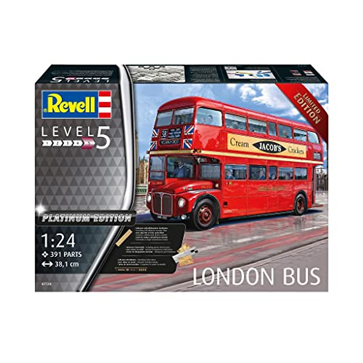 Revell Germany London Double Decker Bus (Platinum Limited Edition) Plastic Model Kit, 1/24 Scale