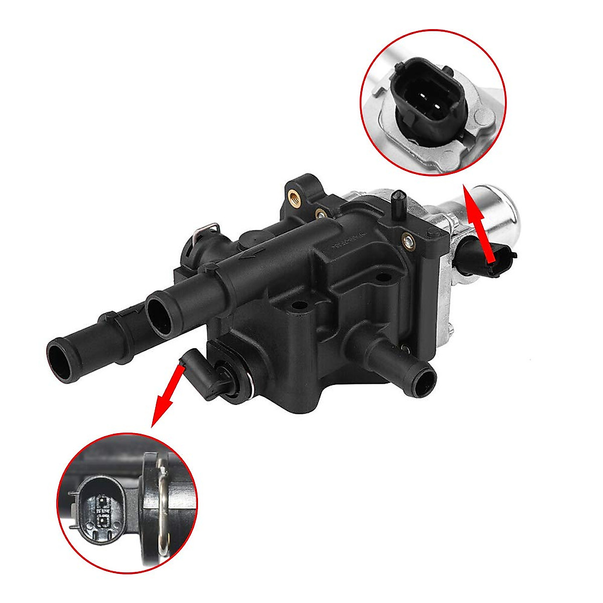 Engine Coolant Thermostat Housing Assembly Fits for 2011-2016 Chevy Cruze 2012-2018 Chevy Sonic Trax 2013-2019 Chevy Trax 1.6L & 1.8L Replaces# 902-033 25199824 25192228 55564890 with Sensor Gasket