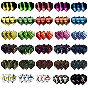 WLHGH Dart Flights, 6 Styles, 30 Sets, 90 Pieces, PET Standard Accessories for Darts, Perfect Equipment for Soft/Steel Tip Darts Games (6 Styles, 30 Sets, 90 Pieces)
