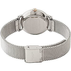 COACH 14503858 Perry Silver/Rose Gold Tone Logo Dial Stainless Steel Silver Mesh Band Women's Watch