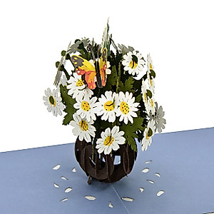 CUTPOPUP Mothers Day Card Pop Up, Birthday 3D Greeting Card (Vintage Daisy)