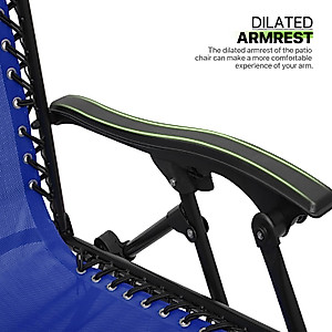 Magshion Set of 2 Outdoor Zero Gravity Chair Reclining Lounger with Sun Shade and Mesh Back, Cup Holder & Side Table, Support 300lbs, Blue