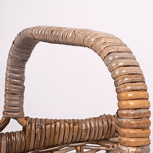 Vintiquewise Decorative Rattan Natural Log Holder Basket for Entryway, Dining, Living Room, or Bedroom