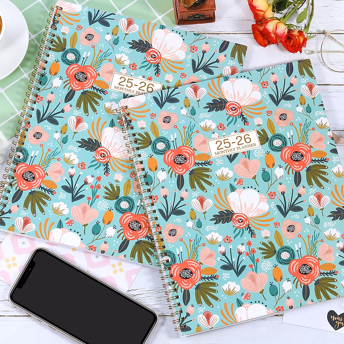 2023-2024 Monthly Planner/Calendar - Monthly Planner 2023-2024 from JUL. 2023 - DEC. 2024, 9" x 11", 2023-2024 Planner with Tabs & Pocket, Contacts and Passwords, Twin-Wire Binding, Perfect Organizer