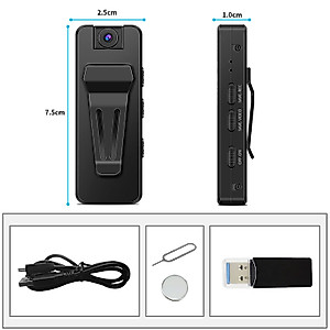 Mini Body Camera,True 1080P Portable Hidden Camera, Personal Pocket Video Camera, Body Cam Small Security Camera with Motion Detection and Night Vision for Office, Security Guard, Home, Bike, Hiking