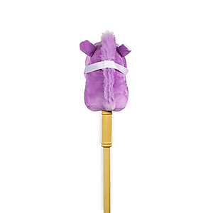 PonyLand: Music Stick Animal - Purple & White Horse - Music Button, Sturdy Two-Piece Stick W/Colorful Soft Plush Animal Head, Toy, Kids Ages 3+