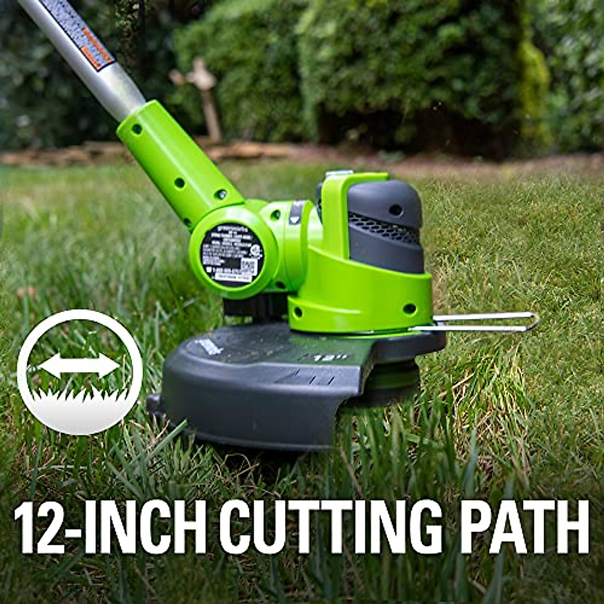 Greenworks 24V 12 inch String Trimmer, 2Ah USB Battery and Charger Included ST24B215