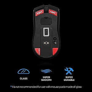 Superglide2 - New Controllable Speed Textured Surface Smoothest Mouse Feet/Glides Made with Ultra Strong Glass Smooth and Durable Sole for Razer Viper Ultimate [Red]