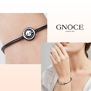 GNOCE Skull Charm Bead Sterling Silver Sad Ghost Club-Skelly Charms Fit Bracelet/Necklace Gift For Women Wife