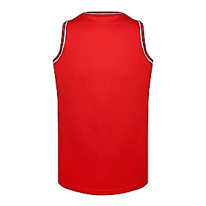 Blank Basketball Jersey Men's Mesh Athletic Sports Shirts Black Yellow White Blue Red S-3XL(Red,XX-Large