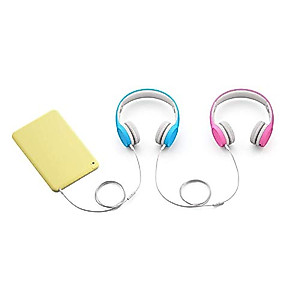 KPTEC [Volume Limited Kids Safety Foldable On-Ear Headphones with Mic, Volume Controlled at Max 93dB to Prevent Noise-induced Hearing Loss (NIHL), Passive Noise Reduction, Wired Earbuds,Pink