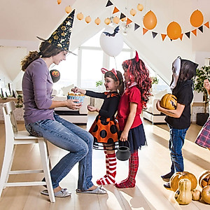 SEWACC 12 pcs 5x7cm Cauldron Kettles Handle Halloween Party Candy Buckets Witch Cauldron Decorations Hanging Props