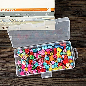 6 Packs Clear Hinged Plastic Box Plastic Organizer Container Storage Box for Washi Tape,Jewelry,Beads Art DIY Crafts, Fishing Tackles,Screws