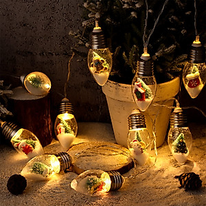 Hungdao Christmas Snow Globe String 7 ft Lights Christmas Tree Bubble Lights with 10 LED Clear Bulbs Battery Operated Snow Globe Lights Christmas Decoration for Garden Decor Party Indoor Outdoor Home