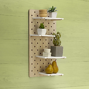 Melannco MDF Shelf Pegboard, 20x10-Inch, White