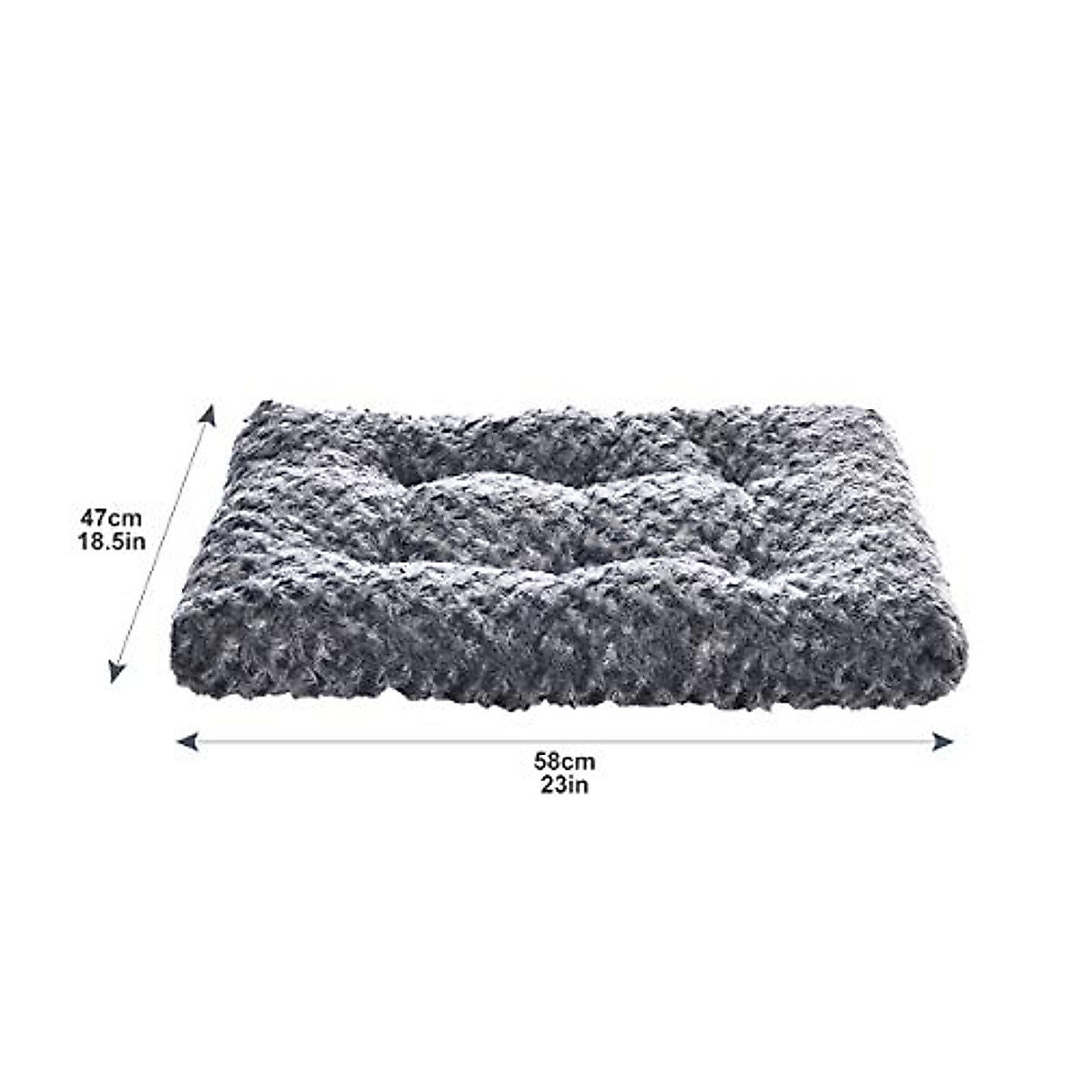 Amazon Basics Cat and Dog Bed and Crate Pad, Machine Washable, Indoor, 23 x 18 x 2.5 inches, Gray