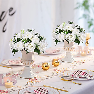 Sziqiqi Pack of 10 Fake Flower, Silk Rose Flowers, Suit for Wedding/Party Centerpiece Road Lead Flower Rack Decorations, 10 Pieces