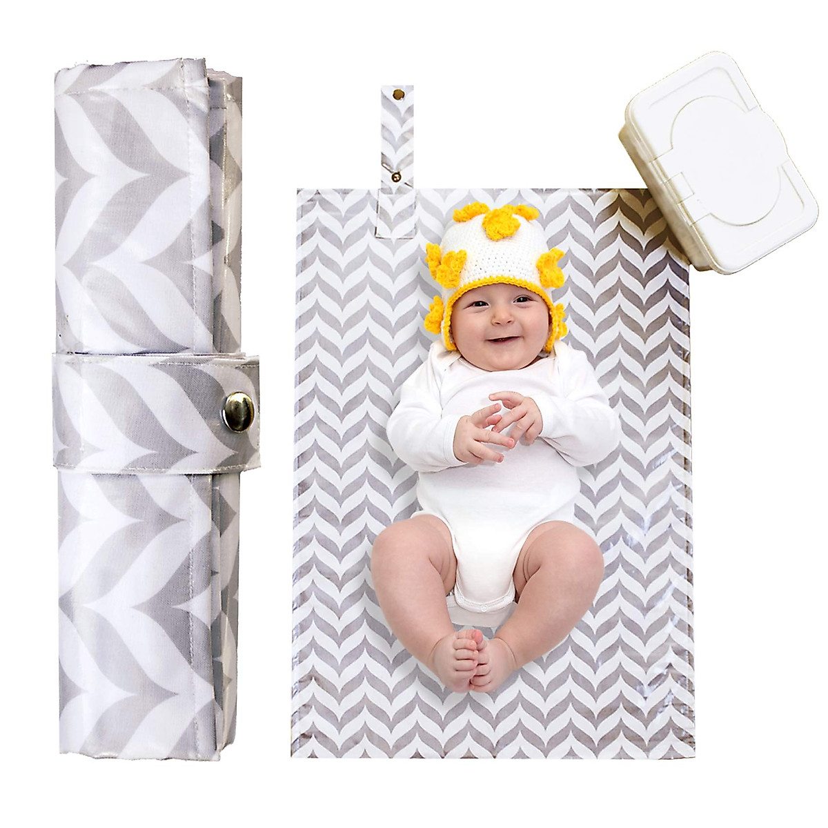 Best Portable Diaper Changing Pad for Baby, Toddler, Diaper Bag, Baby Backpack, Clutch, Kit, Changing Station Caddy, Travel Mat - Waterproof, Wipeable & Washable - Cushioned Quilted Padding