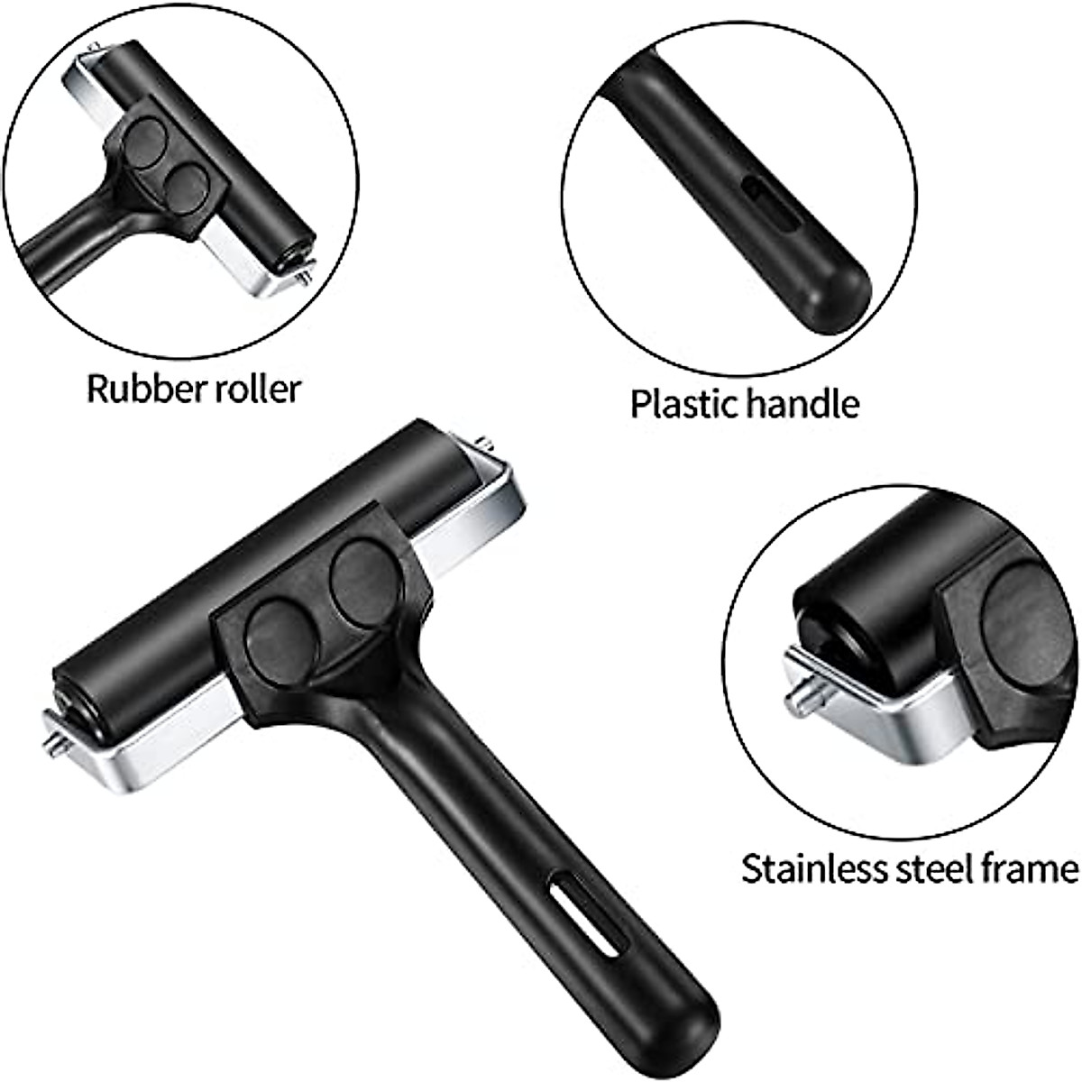 sansheng Rubber Roller,4 Inch Brayer Roller,Hand Roller Tool Used for Printmaking/Painting/Crafting