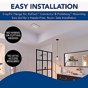 Broan-NuTone AER110CCTK CleanCover Bath, 110 CFM, 1.0 Sone, with Selectable CCT LED Light, Energy STARBath Fan, White