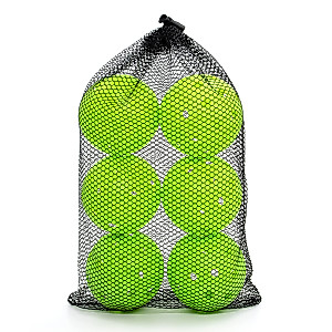 Montela Pickleball Balls 6/12 Pack Outdoor Indooor Pickleball Approved Official Sports Pickle Balls for Outdoor Play,40 Holes Pickleball with Net Bag,Neon Green