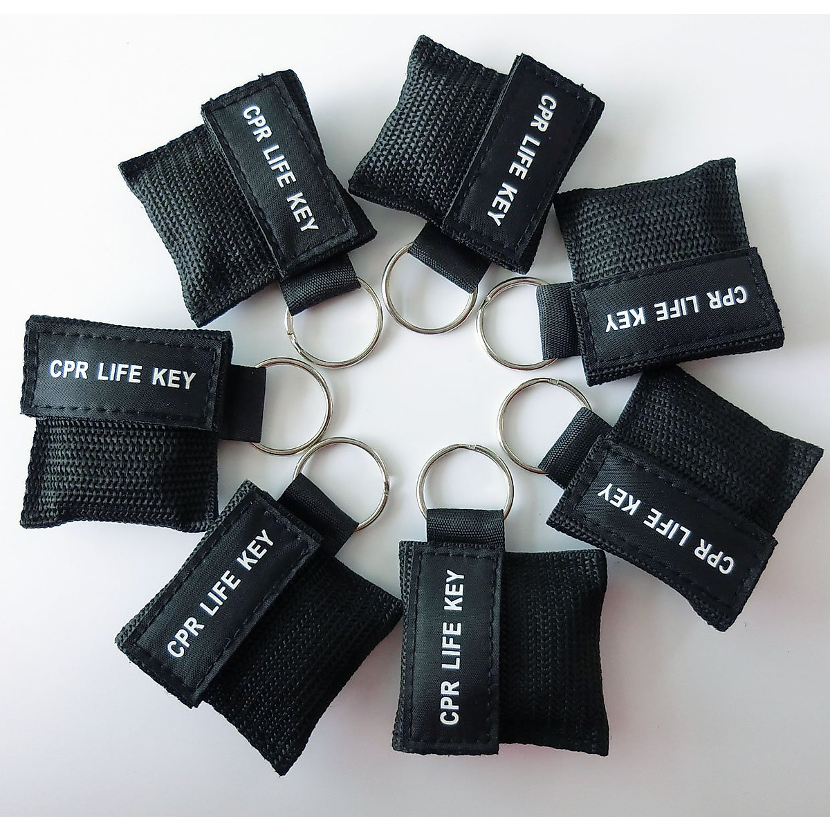 Elysaid 100 pcs/pack CPR Barrier Face Shield Mask with Keychain for CPR AED Training Black