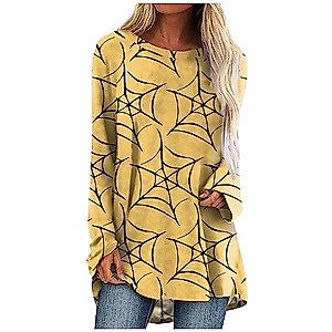 Generic Women Pullover Long Sleeve To Wear with Leggings Long Sleeve Workout Tops for Women Womens Tops Plus Size Long Sleeve Tops for Women Tops Loose Shirts Printed Sweatshirts Casual Blouse