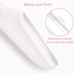 Dermaplane Razor, Folding Eyebrow Razor with Micro-Guard Blade, Face Razor for Women, Face Shaver, Multipurpose Dermaplaning Tool for Exfoliating, Touch-Up, Facial Hair Removal, Dermaplaning Razor, Multicolor, 3 Count