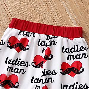 Minseng Direct Baby Boy Valentine's Day Outfit Newborn King Of Mommy Heart Bodysuit (Red,0-3 Months)