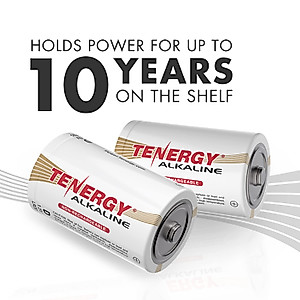 Tenergy 1.5V D Alkaline LR20 Battery, High Performance D Non-Rechargeable Batteries for Clocks, Remotes, Toys & Electronic Devices, Replacement D Cell Batteries, 24-Pack
