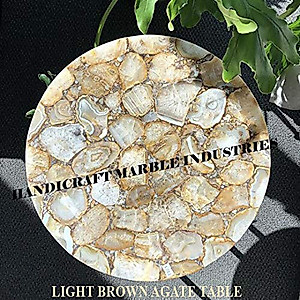 15" Agate Table Tops ALL COLOURS, Natural Agate Table, Agate Side Table, Agate Coasters, Agate Patio Table, Modern Home Decor Furniture Agate Gift (BLUE GREY MIX, AGATE)