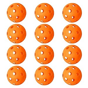 GSE Games & Sports Expert 12-Pack Practice Baseballs, Plastic Baseballs Training, Hollow Airflow Softballs for Pitching, Batting, Catching for All Skill Levels (Orange)