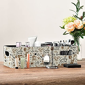 Coffee Storage Basket Felt Storage Bin Collapsible Felt Storage Cloth Baskets Containers Organizer for Clothes Towels Magazine