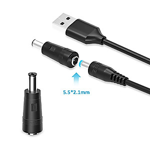Basicvolt Universal Power Cable USB-A Cable with 14 Interchangeable Connectors 5V USB Charging Cable Compatible with PS3 PS4 Controller Digital Camera Smart Phone Go Pro Pad Speaker Xbox