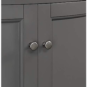 RUNFINE RFVA0069G 24 inch Wide All Wood Modern Gray Vanity with vitreous China top, 2 Doors and 1 Slow Close Arch Drawer