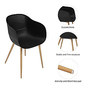 Arm Modern Chairs with Metal Legs for Living, Bedroom, Kitchen, Dining,Lounge Waiting Room, Restaurants, Cafes, Set of 2…