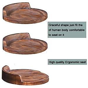 Diwhy Industrial Vintage Rustic Bar Stool,Wooden Top Stool Kitchen Counter Height Adjustable,Iron Stoo,Swivel Stool,24 Inch,Low Backrest,Hump Surface,Fully Welded Set of 2 (Brown Wooden Top)