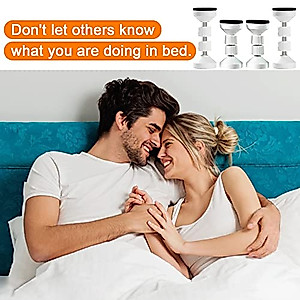 cosbur 4PCS Headboard Stabilizers, Headboard Stoppers for Wall, Bed Stoppers, Adjustable Threaded Bed Frame Anti-Shake Tools for Wall Beds, Cabinets, Sofas, Adjustable from 1.8"-3.15" (White)