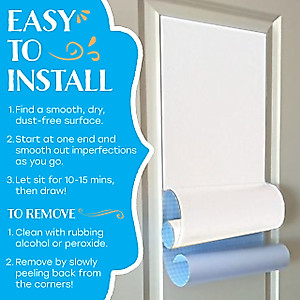 MMFB White Board Sticker Dry Erase, Chalkboard Wallpaper Stick and Peel Adhesive Roll with 4 Ery Erase Chalk Markers for Wall, Tables, Schools, Home (17.8" X 108", 1 Pack)